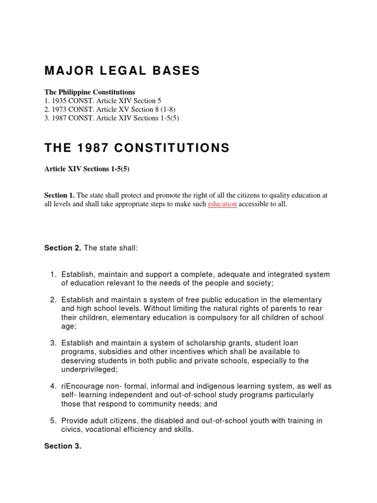 Legal Bases | PDF | State School | Teachers