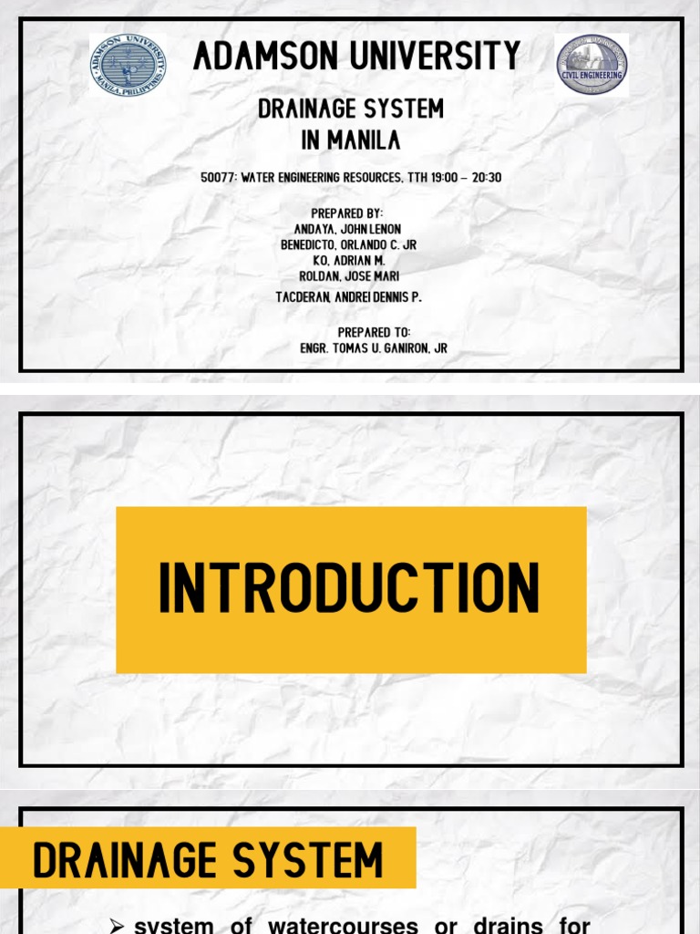 Drainage Systems in Manila | PDF | Stormwater | Storm Drain
