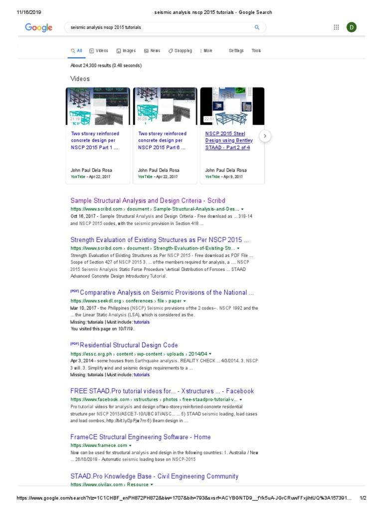 Seismic Analysis NSCP 2015 Tutorials - Google Search | PDF | You Tube ...