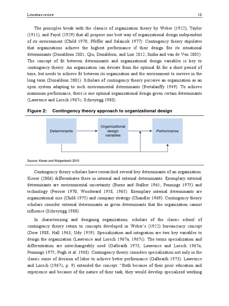 Figure 2: Contingency Theory Approach To Organizational Design | PDF ...
