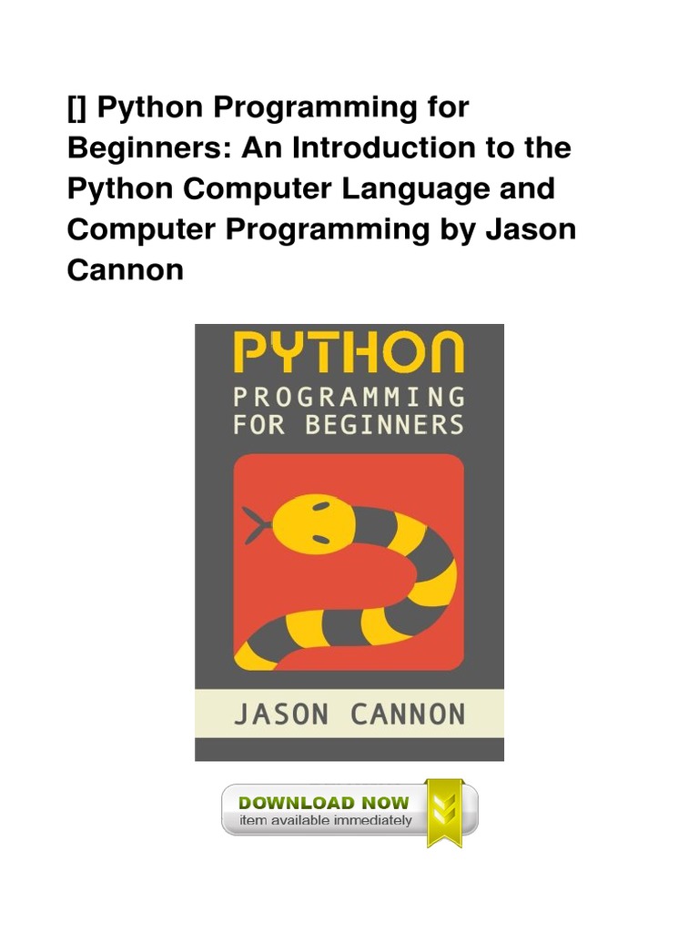 Python Programming for Beginners | PDF | Computer Programming | Computing Python Programming for Beginners | PDF | Computer Programming | Computing
