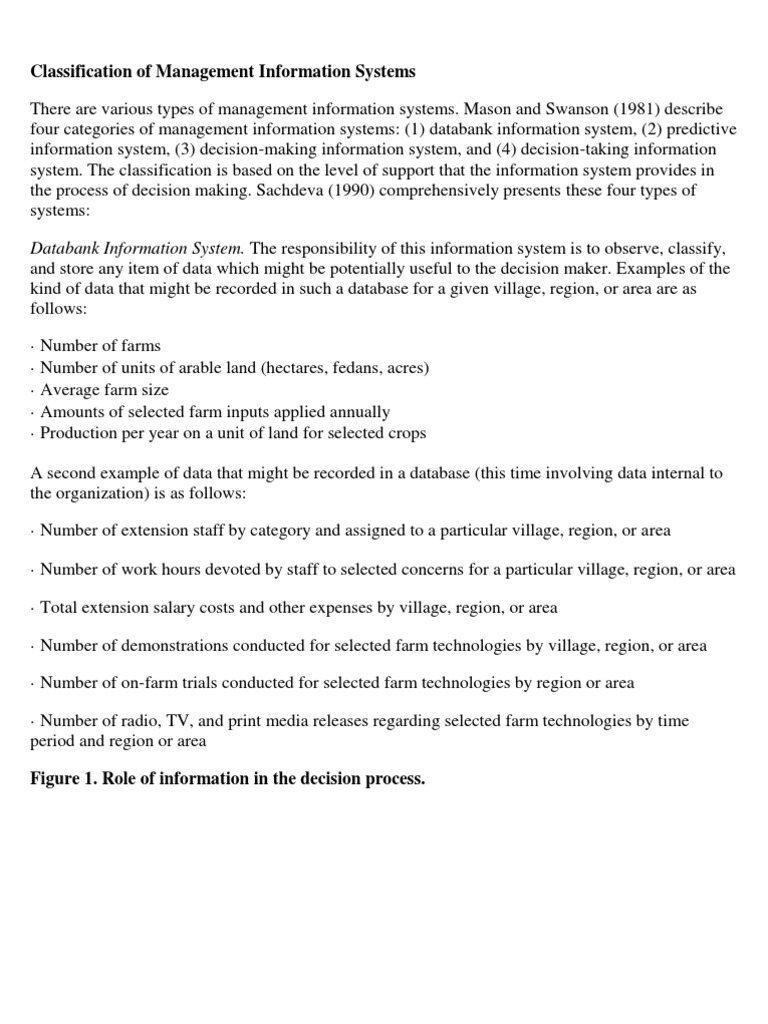 Classification of Management Information Systems | PDF | Information System | Information