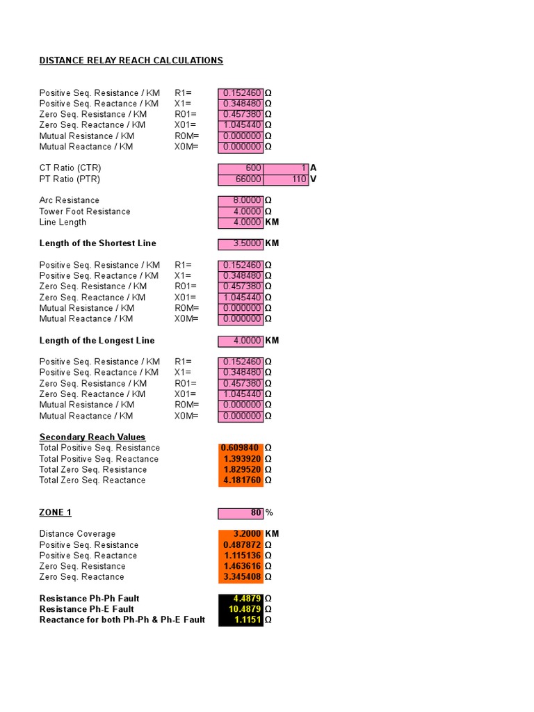 Setting Calculation Siemens | PDF | Electromagnetism | Electricity