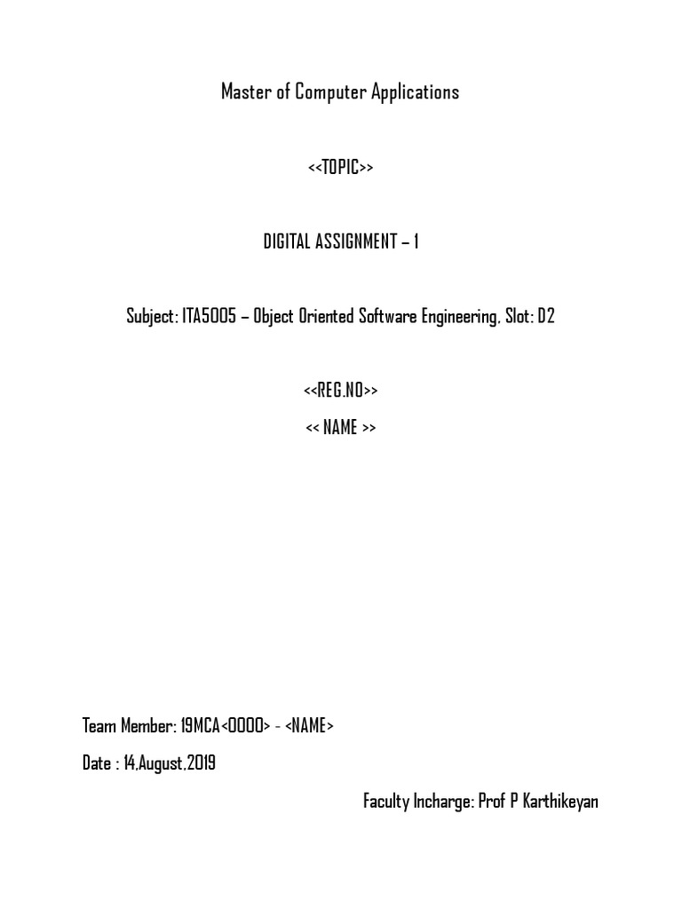 Object Oriented Software Engineering Assignment | PDF