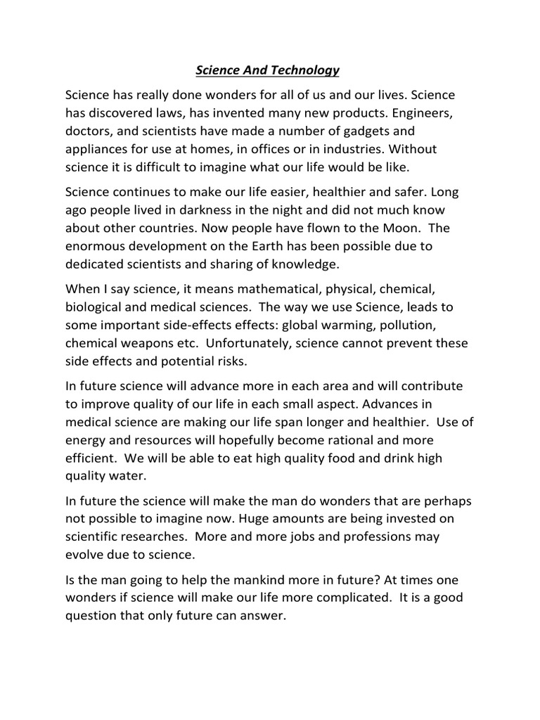 Science and Technology | PDF