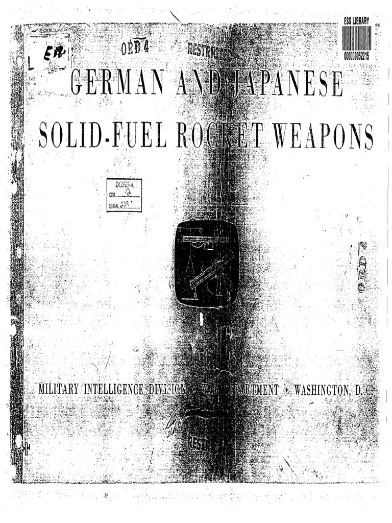 German and Japanese Solid-Fuel Rocket Weapons PDF | PDF
