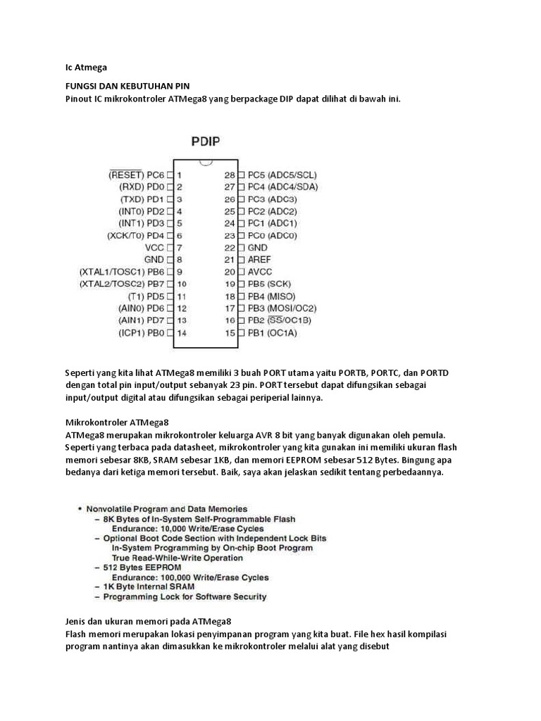 Cara Kerja Ic Atmega8 | PDF