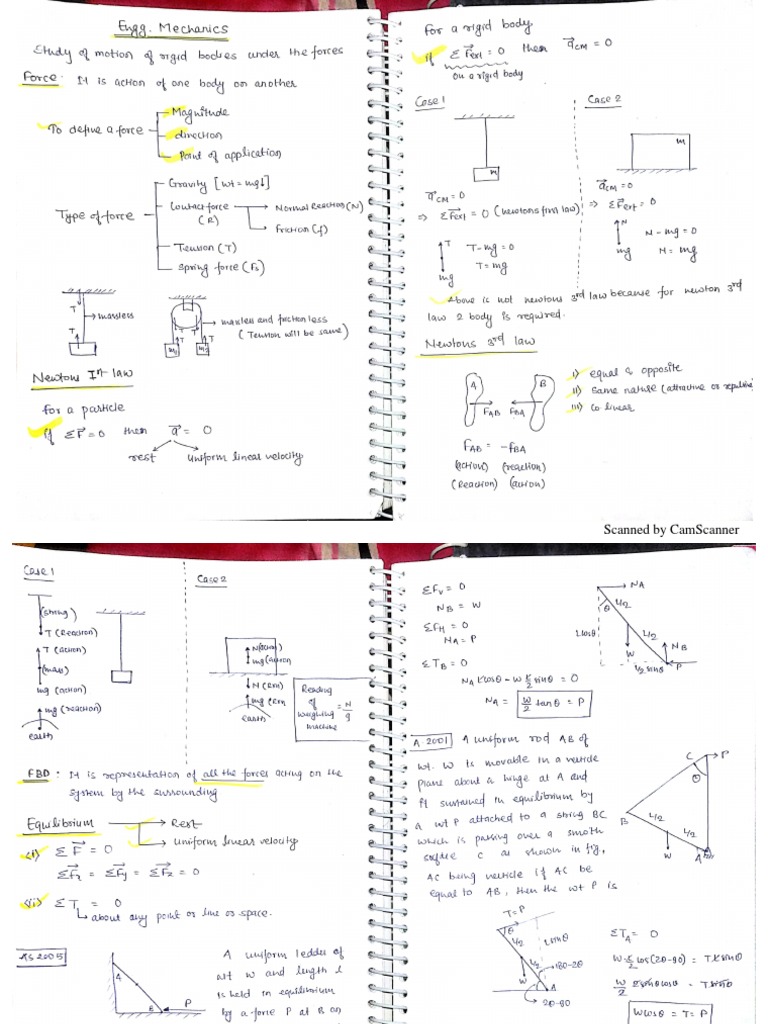 Engineering Mechanics Madeeasy Hand Written Notes PDF | PDF