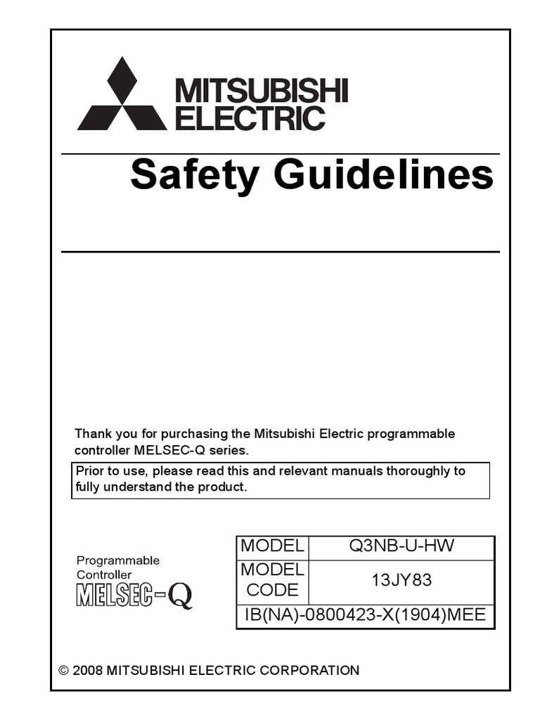 Mitsubishi Safety | PDF | Electrical Connector | Electrical Wiring