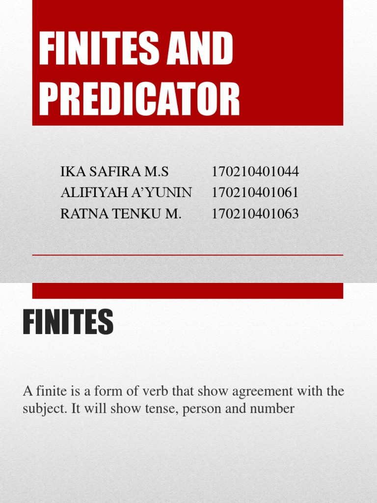 Finites and Predicator | PDF