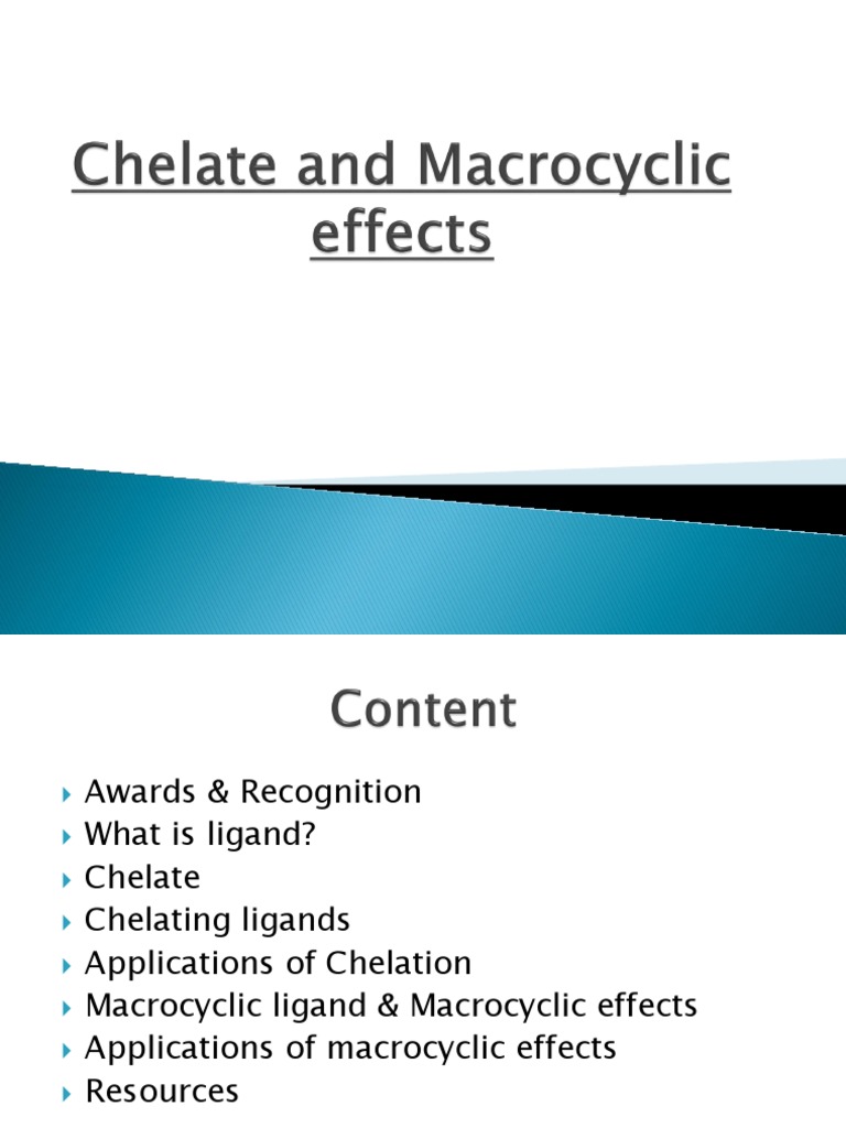 Chelate and Macrocyclic Effects | PDF | Ligand | Chelation