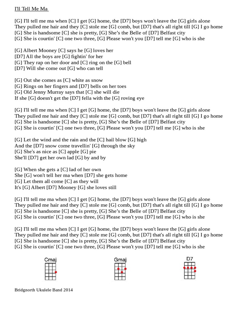 Tell Me Ma Ukulele Chords | PDF