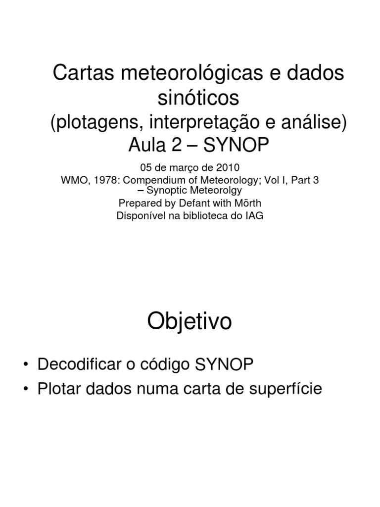 Manual de Synop em | PDF | Ferimento | Céu