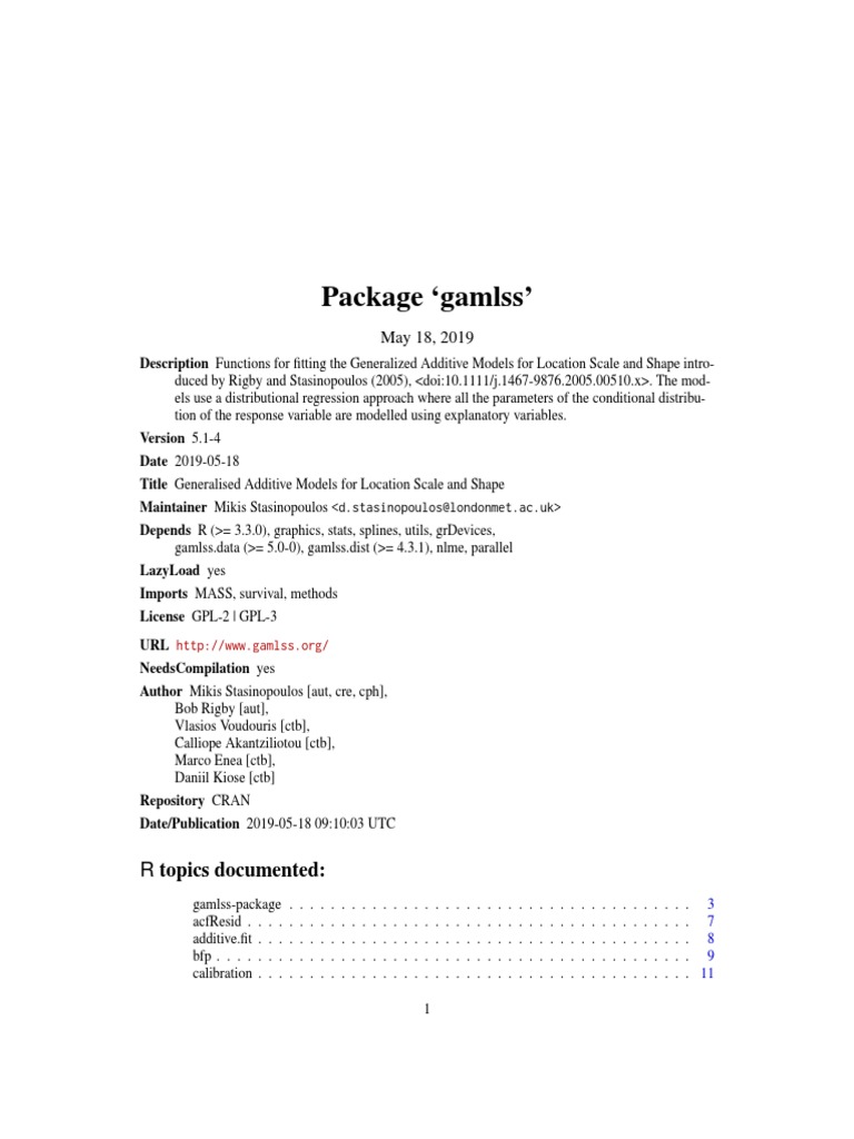 GAMLSS Package Overview | PDF | Standard Score | Percentile