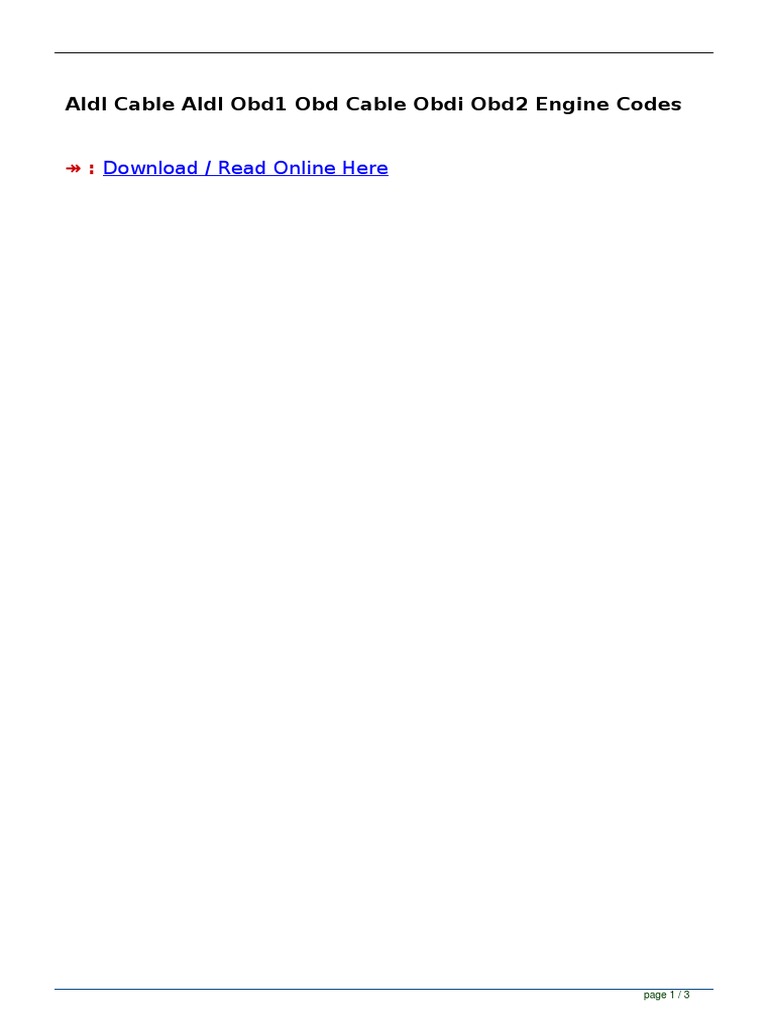 ALDL Cable Guide for OBD1 Systems | PDF | Nature