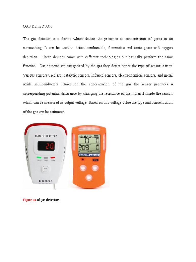 Of Gas Detectors: Figure Aa | PDF | Sensor | Electric Current