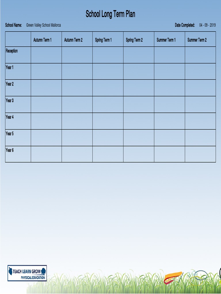 School Long Term Plan: School Name: Green Valley School Mallorca Date ...