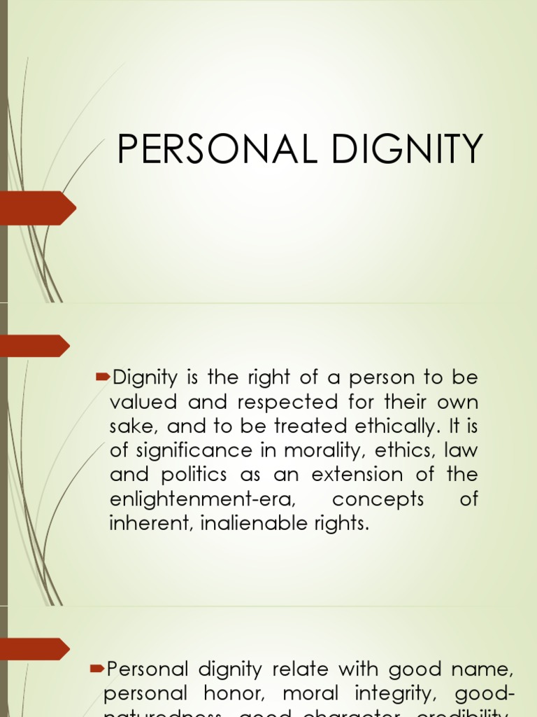Importance of Personal Dignity | PDF | Dignity | Stereotypes