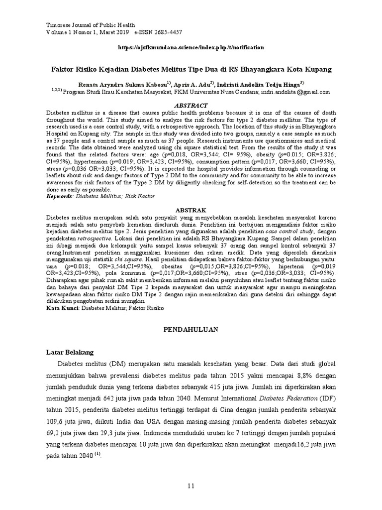 Faktor Resiko Diabetes Tipe 2 | PDF | Metabolic Disorders | Epidemiology