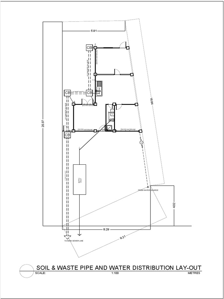 Soil & Waste Pipe and Water Distribution Lay-Out: "Ø PPR Waterline ...