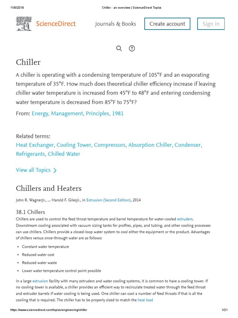 Chiller - An Overview | PDF | Air Conditioning | Heat Exchanger