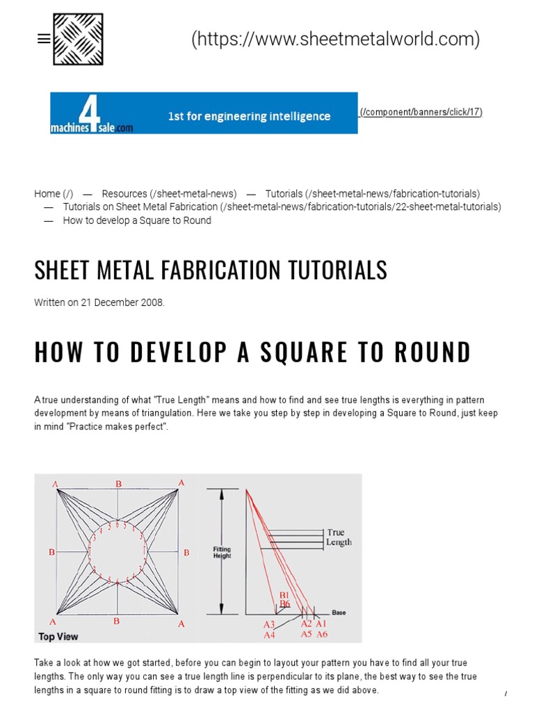 Square To Round Duct | PDF