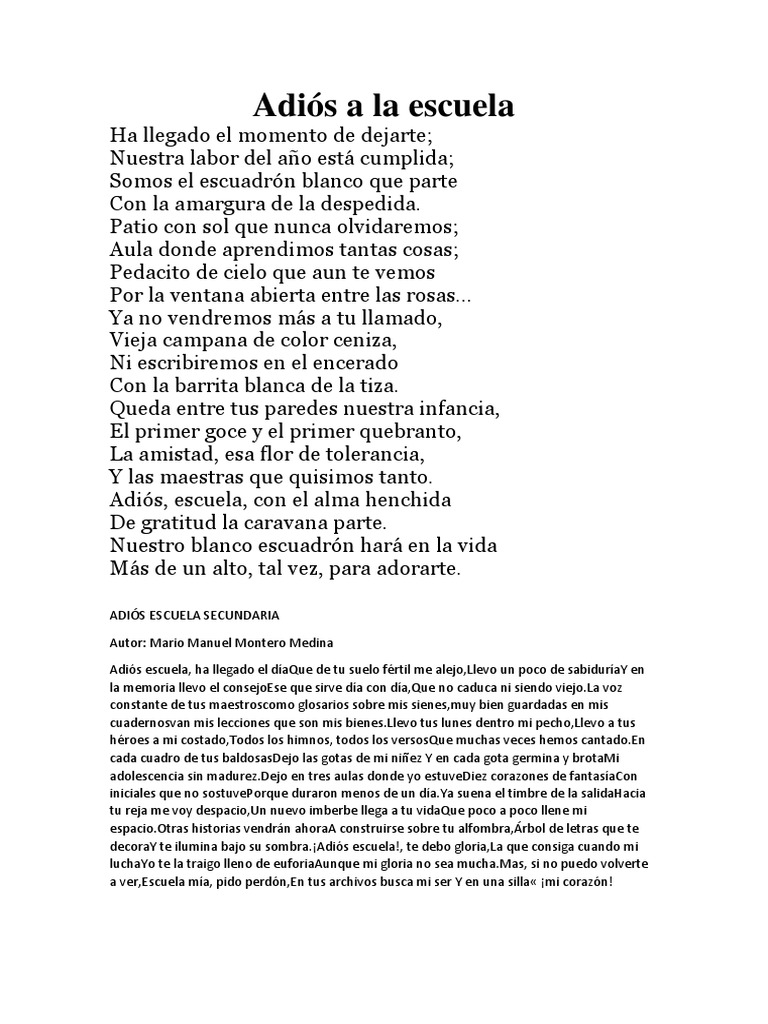 Adiós A La Escuela | PDF