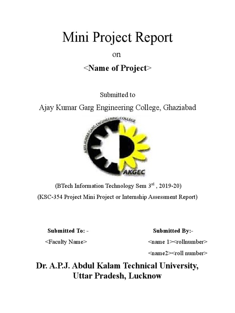 MINI Project Report Format | PDF MINI Project Report Format | PDF