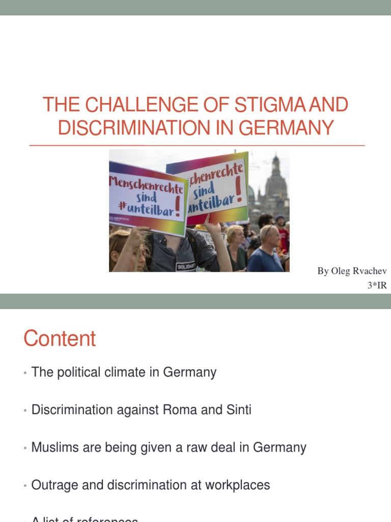 The Challenge of Stigma and Discrimination in Germany: by Oleg Rvachev ...