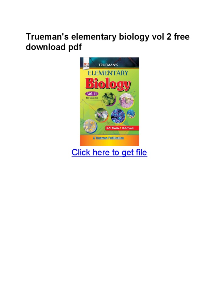 Trueman's Elementary Biology Vol 2 PDF | PDF