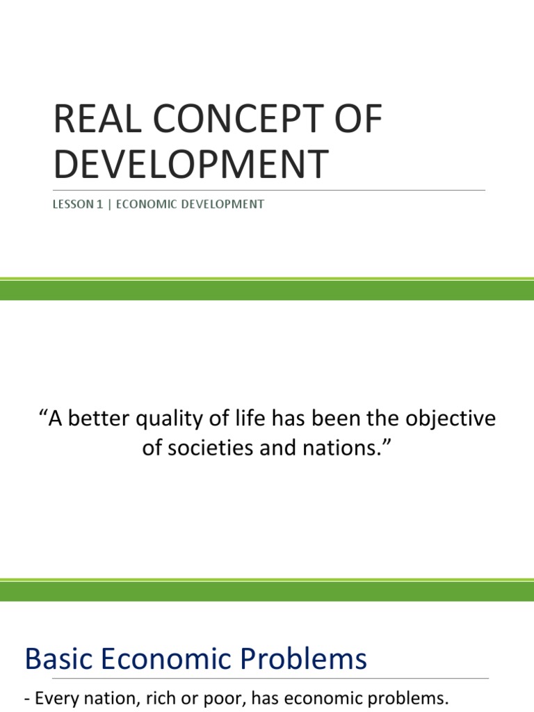 Economic Development Lesson 1 | PDF | Economic Development | Economic ...