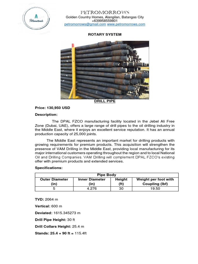 Rotary System Revised | PDF | Drill | Pipe (Fluid Conveyance)