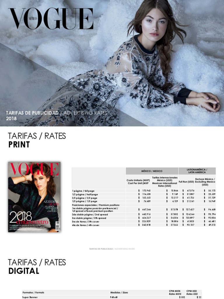 Vogue Tarifas Rates 2018 | PDF | Mercado de divisas | Moneda