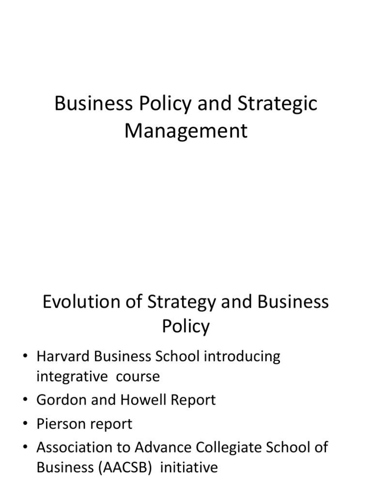 Business Policy and Strategic Management | PDF | Strategic Management ...