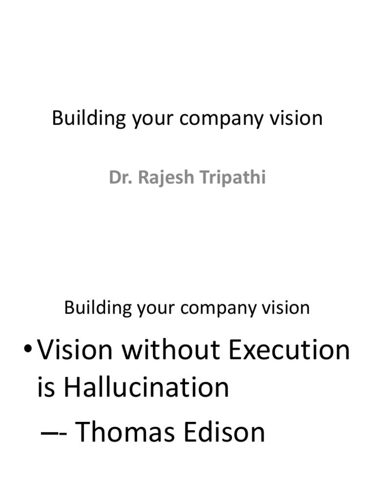 Building Your Company's Vision | PDF | Goal | Leadership