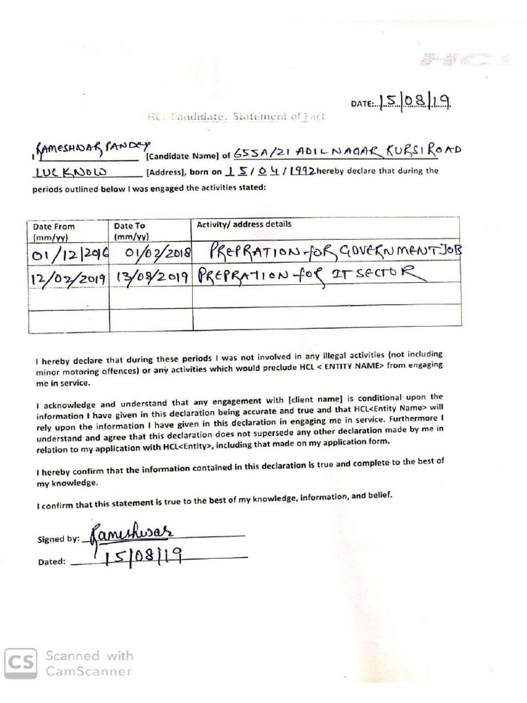 Statement of Fact | PDF