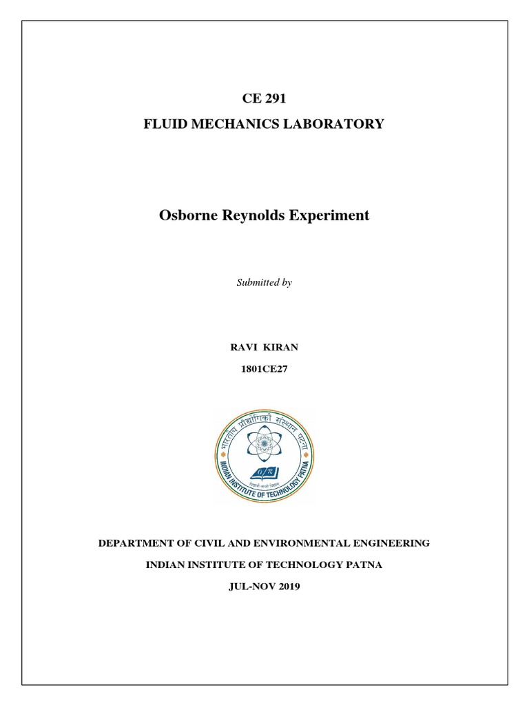 Osborne Reynolds Experiment Overview | PDF | Reynolds Number | Laminar Flow