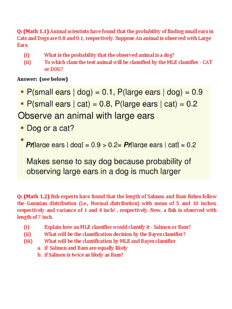 Classifiers: Numerical Problems and Solutions | PDF | Normal ...