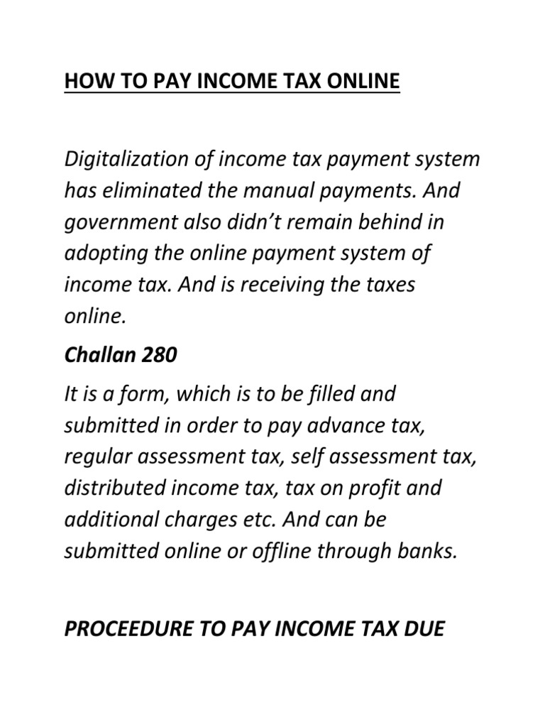 How To Pay Income Tax Online | PDF | Income Tax In India | Receipt