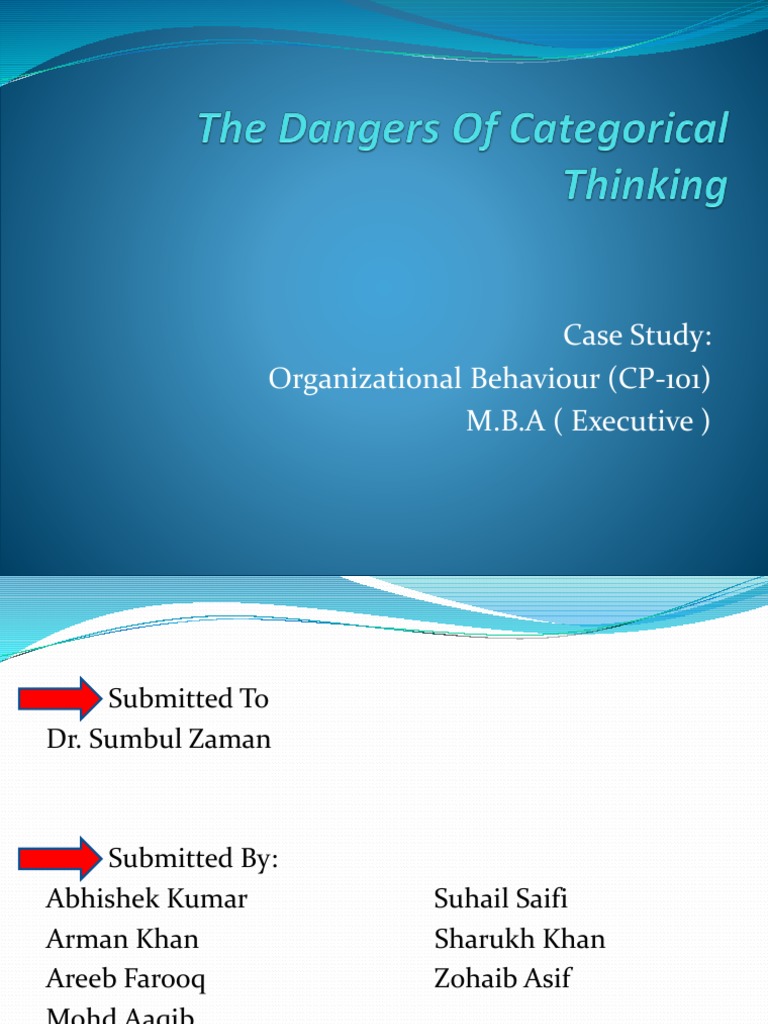The Dangers of Categorical Thinking | PDF | Epistemology ...