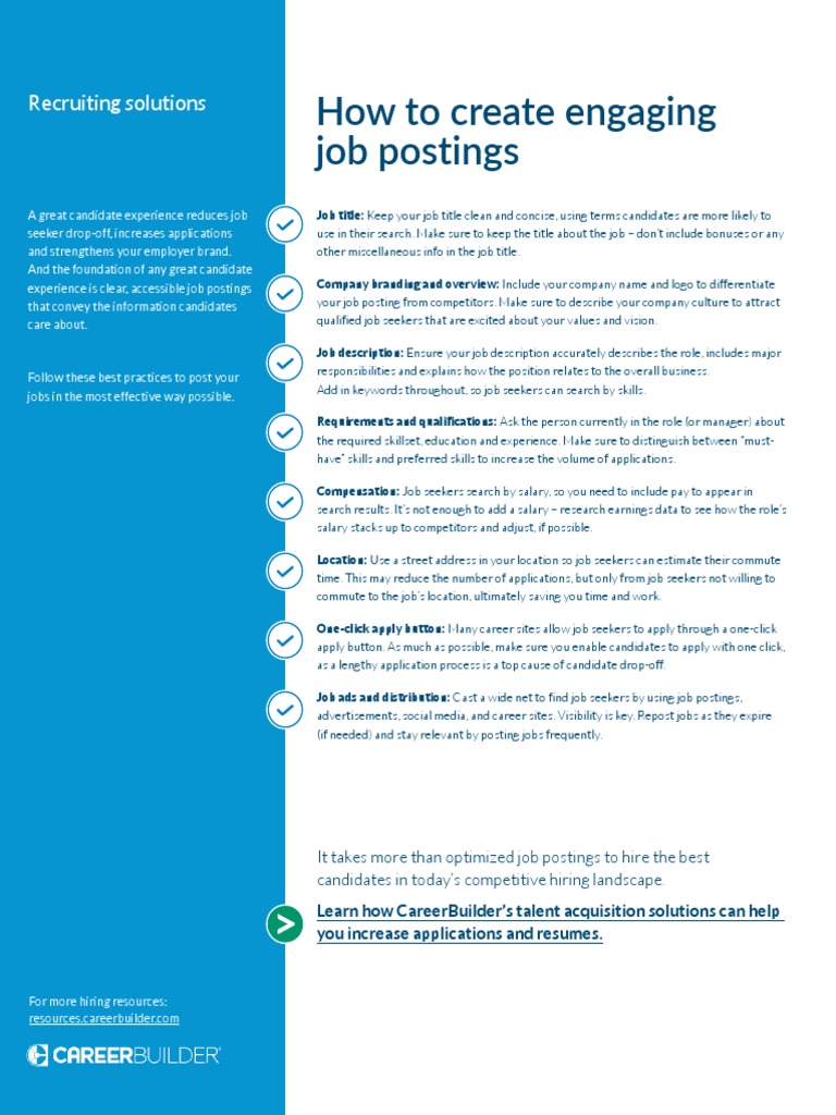 Engaging Job Posting Best Practices | PDF | Job Hunting | Résumé