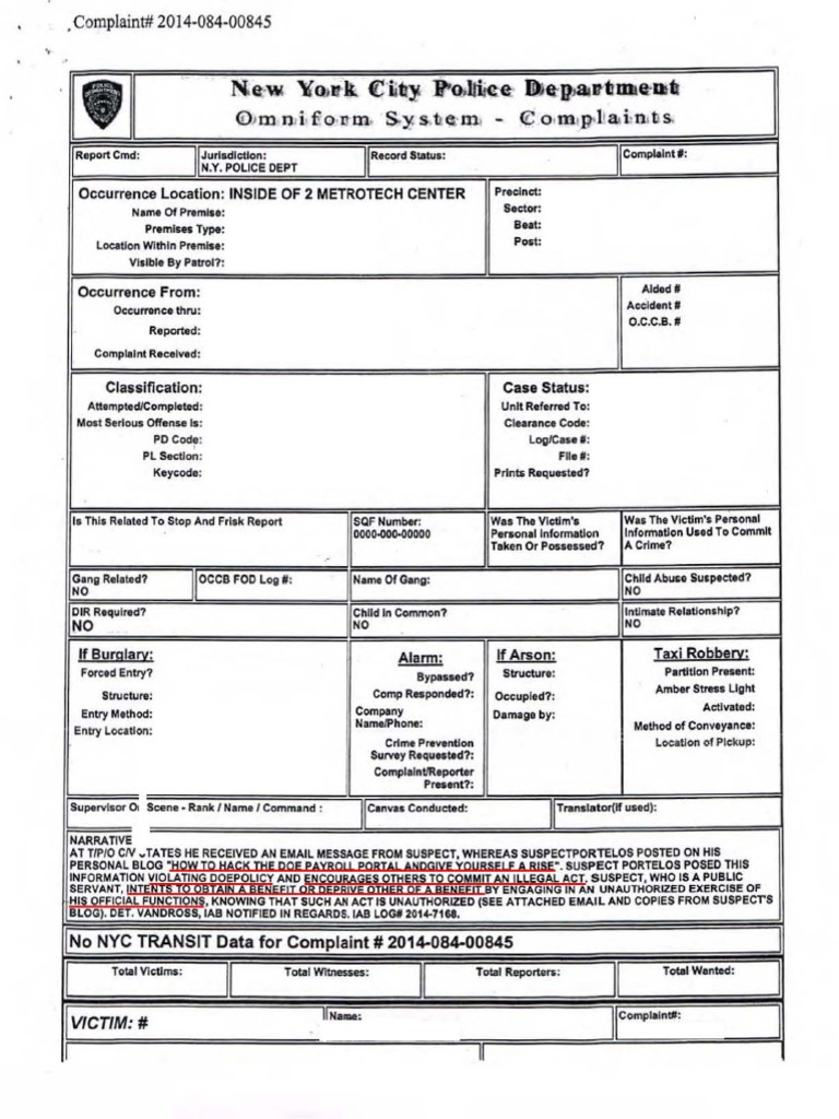 Nyc Po Reports | PDF