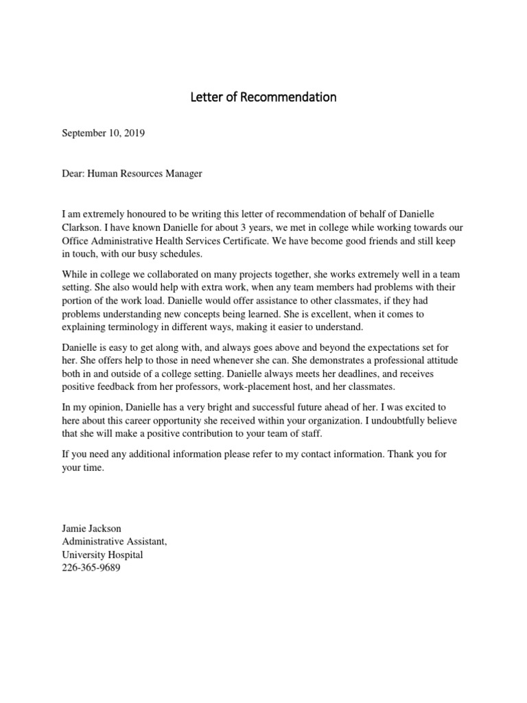 Letter of Recommendation | PDF