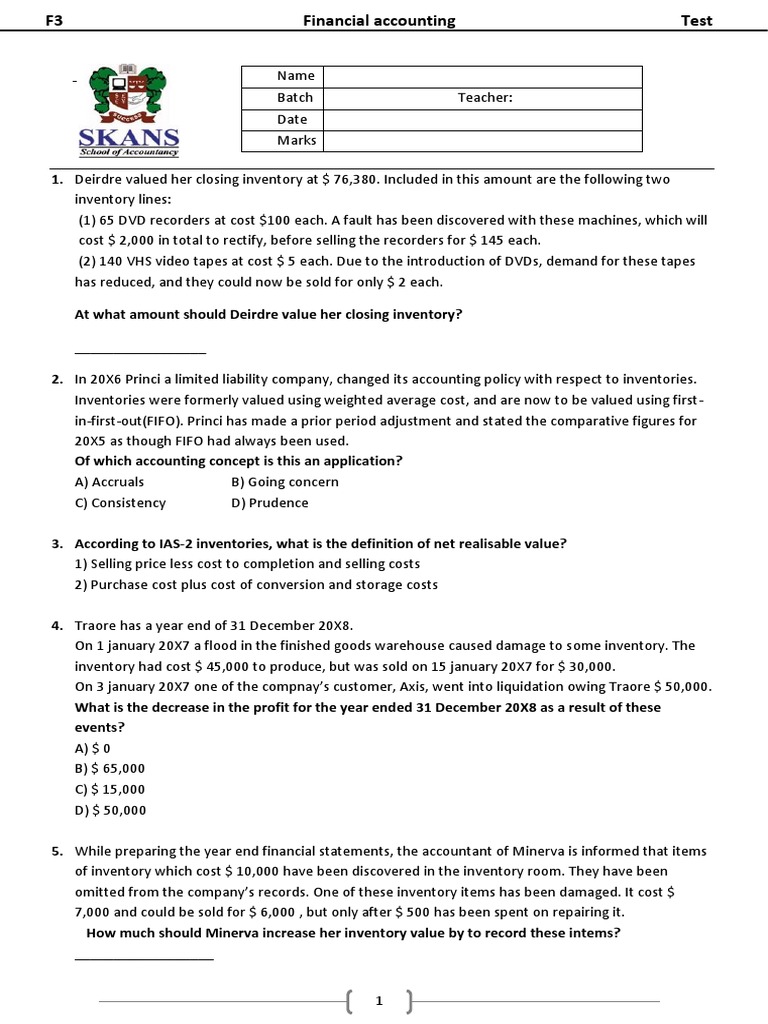 Inventory & Bad Debts | PDF | Inventory | Debits And Credits