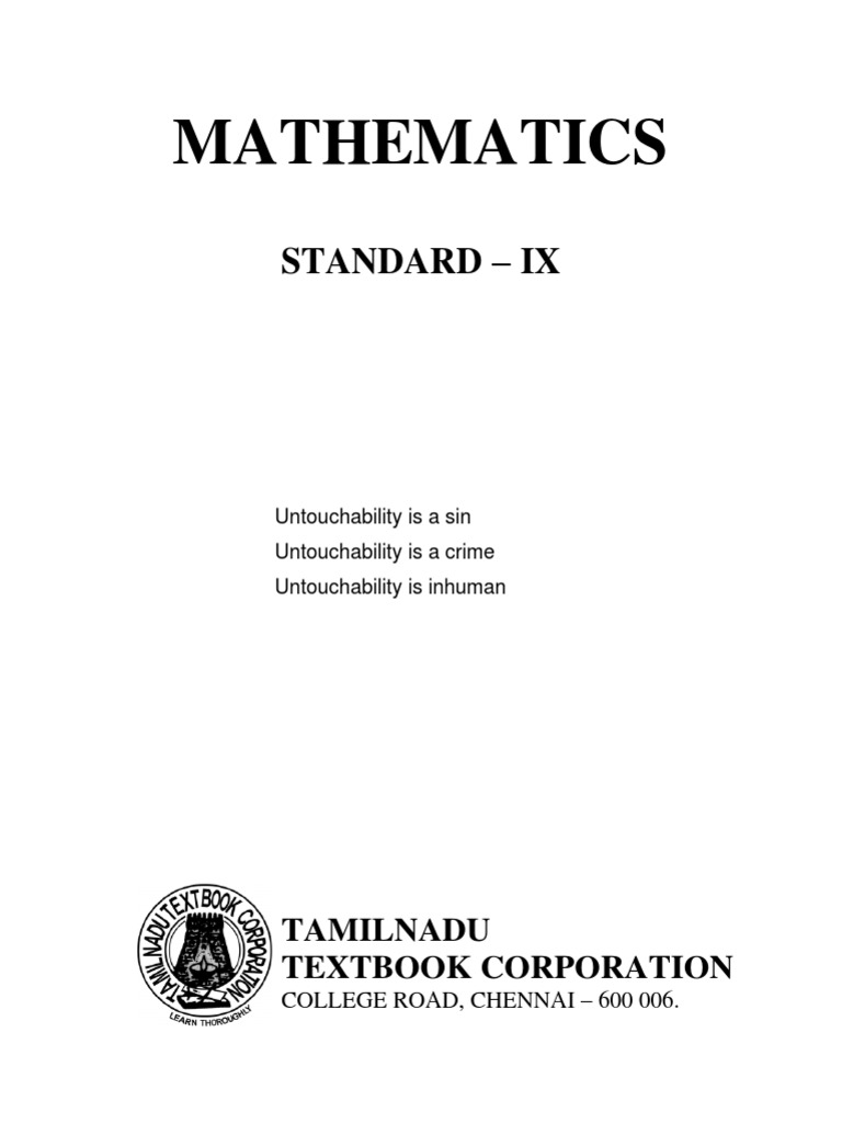 Std09 Maths EM | PDF | Numbers | Integer