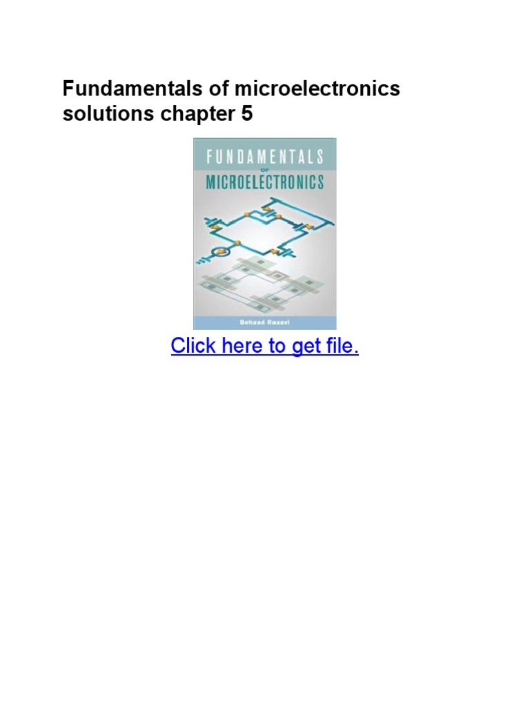 Fundamentals of Microelectronics Solutions Chapter 5 PDF | Download ...