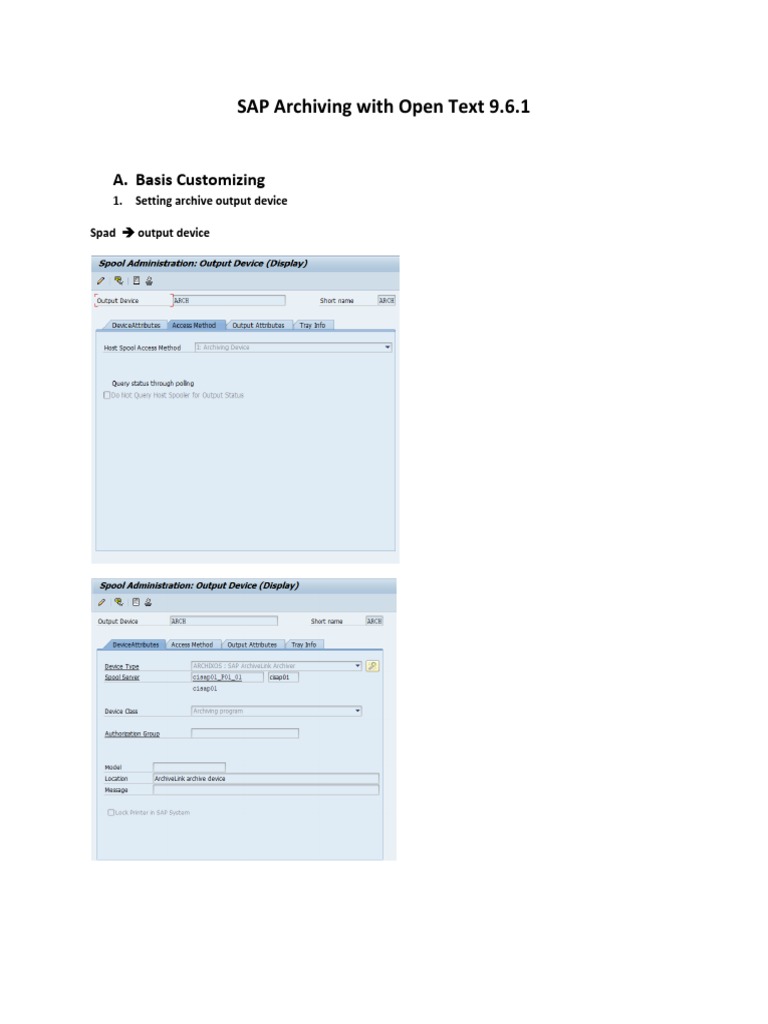SAP Archiving Setup with OpenText 9.6.1 | PDF | Business