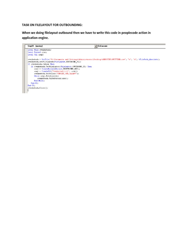 Task On Filelayout For Outbounding: When We Doing Filelayout Outbound ...