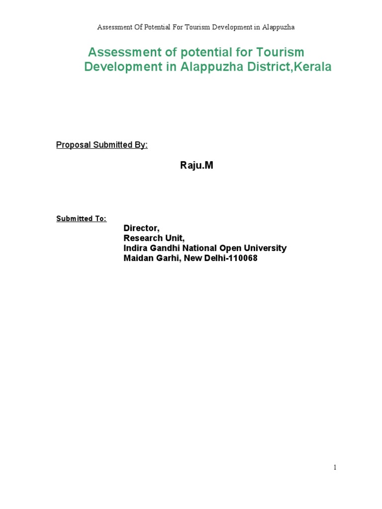 Revised Synopsis Ignou | PDF | Tourism | Economies