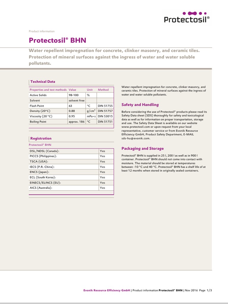 Protectosil BHN en | PDF | Water | Concrete